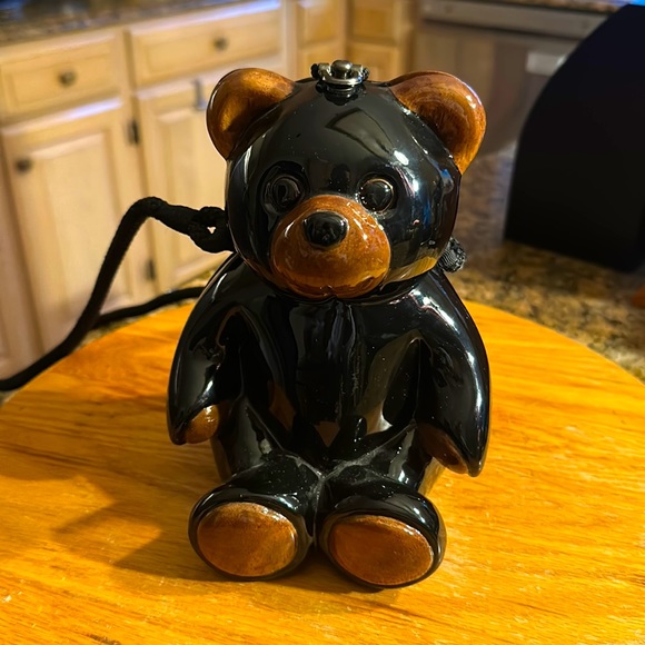 Timmy Woods | Bags | Timmy Woods Barney Black Bear Minaudiere Clutch ...